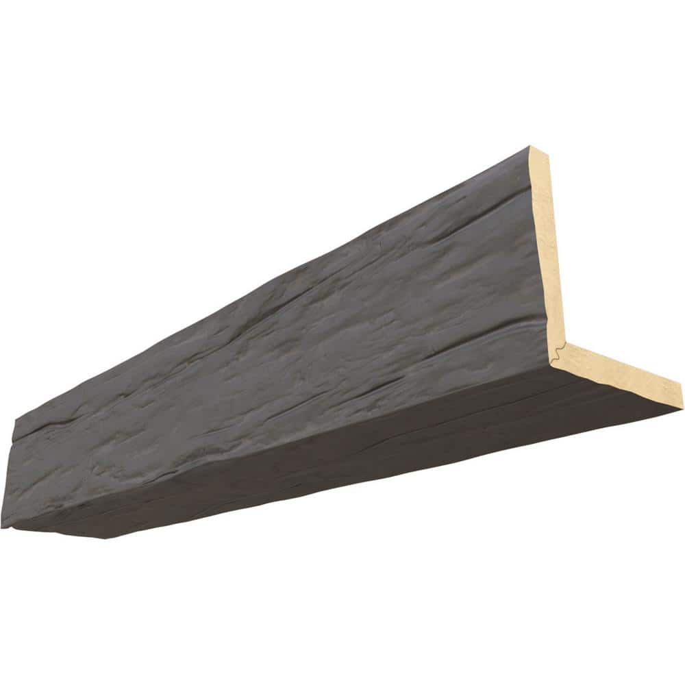 Ekena Millwork Endurathane 4 in. H x 4 in. W x 16 ft. L Riverwood Slate Faux Wood Beam ...