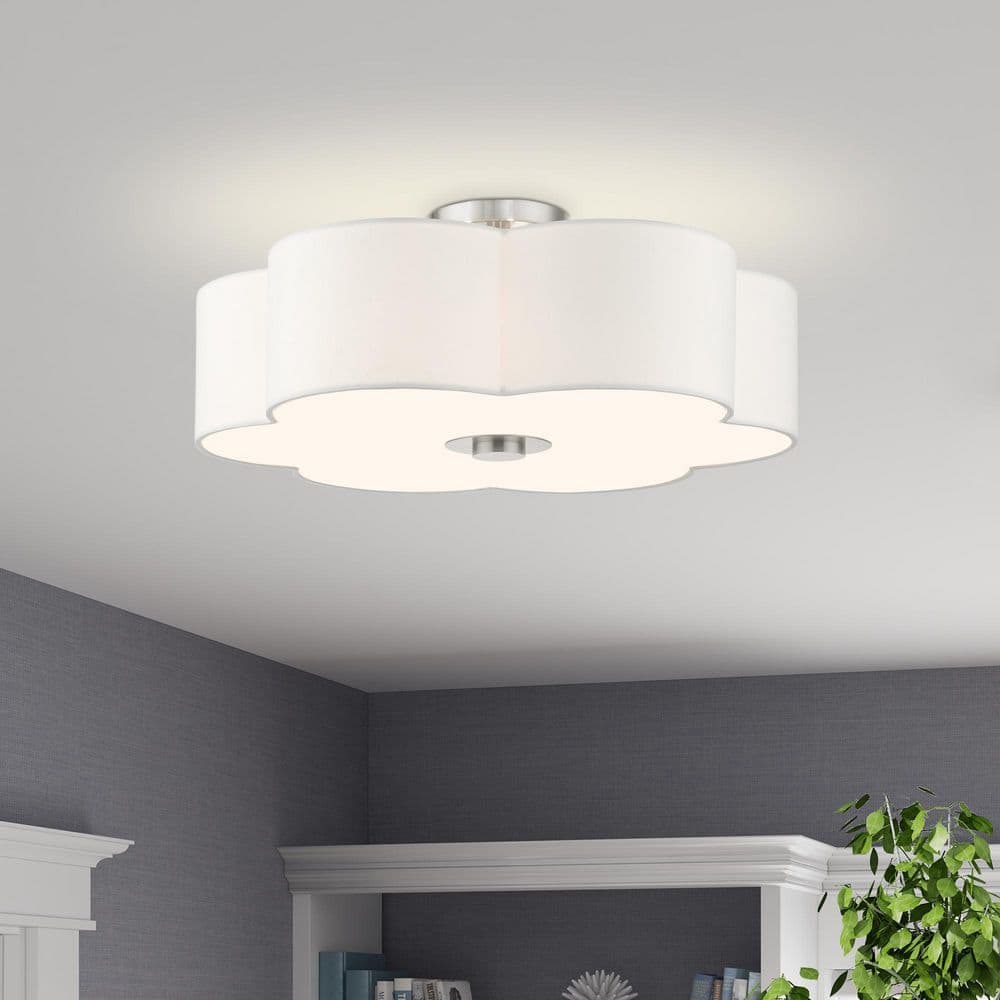 AVIANCE LIGHTING Centerbridge 5-Light Brushed Nickel Semi Flush Mount ...