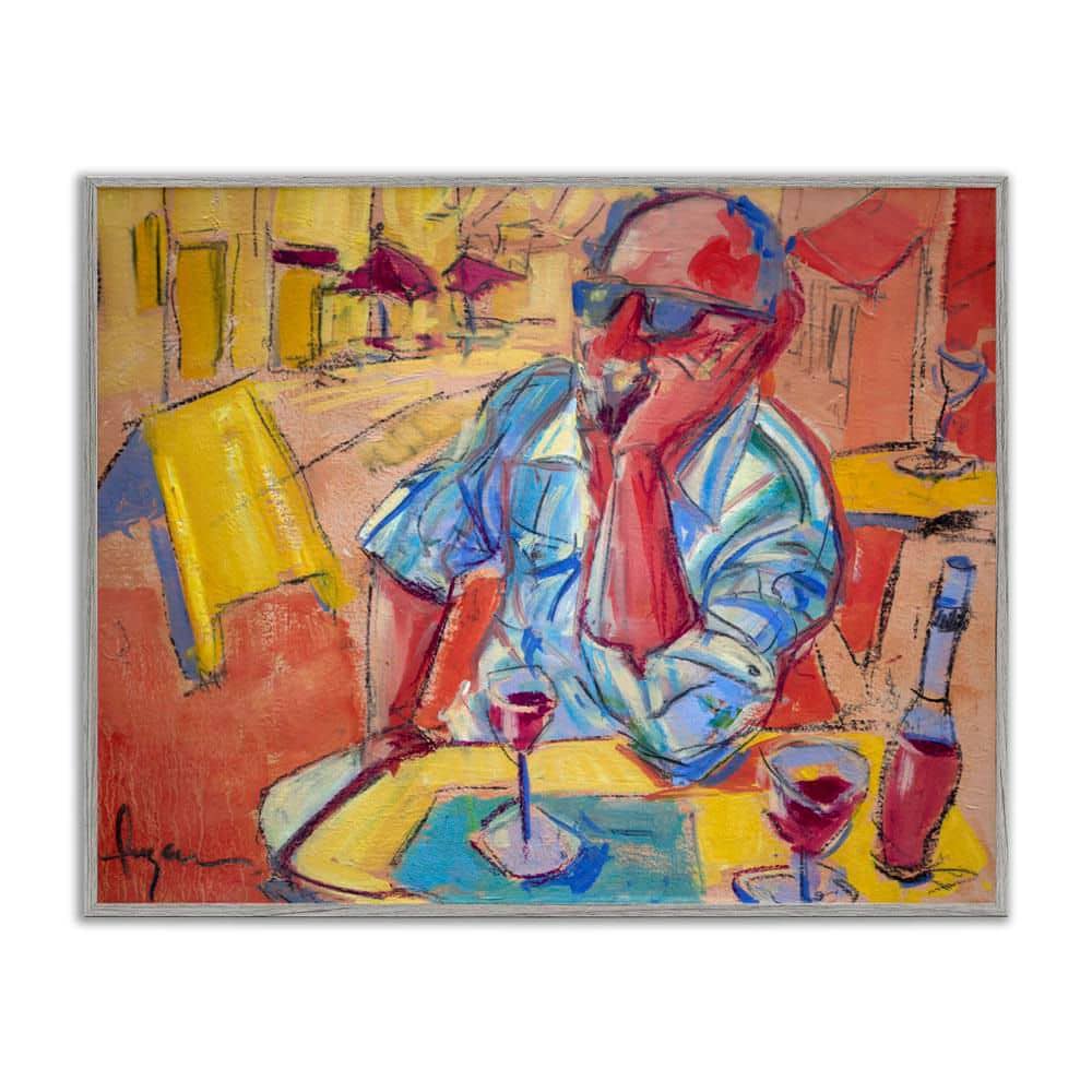 Stupell Industries Man with Wine Portrait by June Erica Vess Gray ...