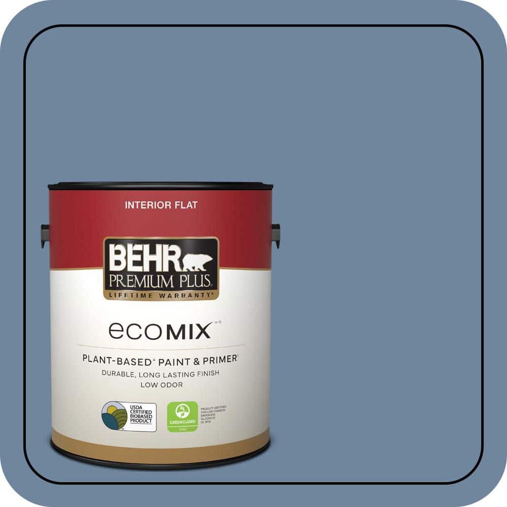 BEHR PREMIUM PLUS 1 gal. #S520-5 Thundercloud Flat EcoMix Plant-Based ...