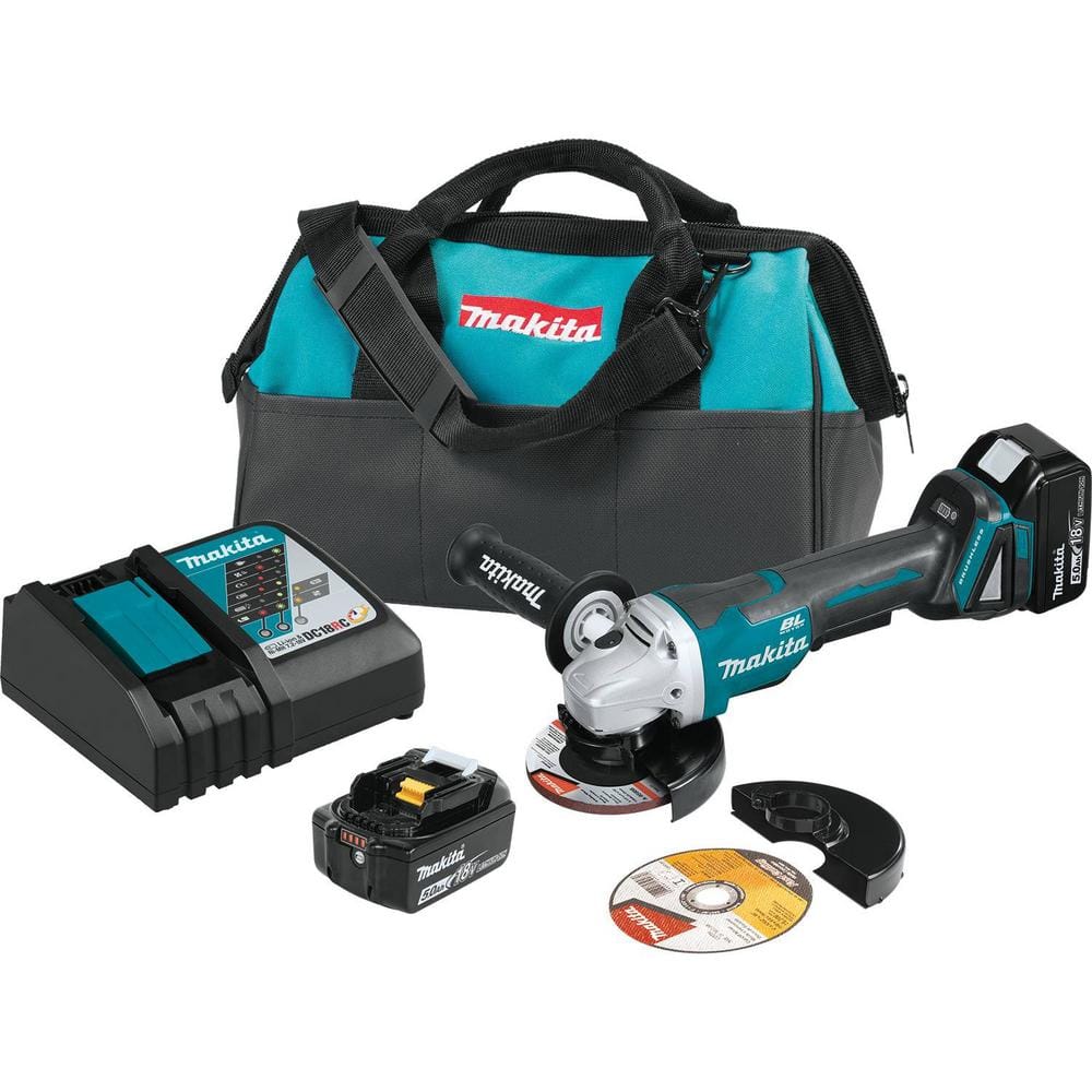 Makita 18V 5.0Ah LXT Lithium-Ion Brushless Cordless 4-1/2 in. /5 in ...