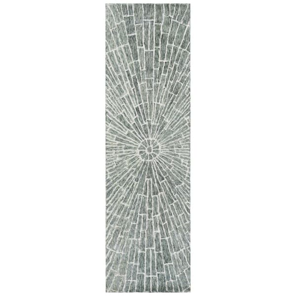 SAFAVIEH Marquee 2 ft. x 8 ft. Green Radial Abstract Runner Rug MRQ507Y ...
