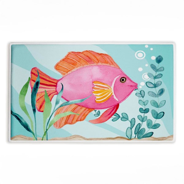 Stupell Industries Fun Bright Fish Underwater 18 in. x 30 in. Blue ...