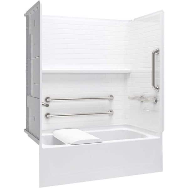 Sterling Traverse 60 in. x 30 in. x 75 in. 4-Piece Vikrell Bath and ...