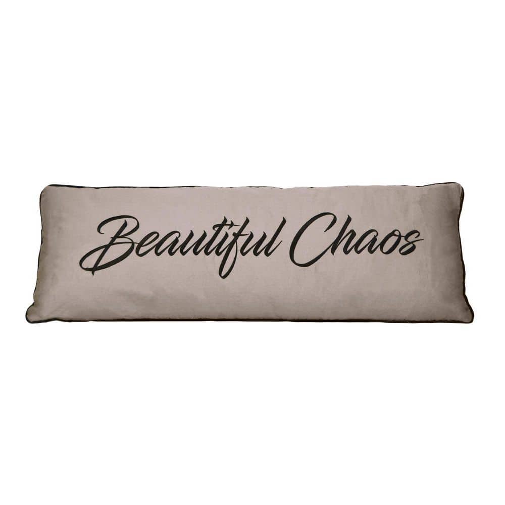 DONNA SHARP Lexington Grey and Black "Beautiful Chaos" Decor Pillow 11" x 30" 51713 - The Home Depot