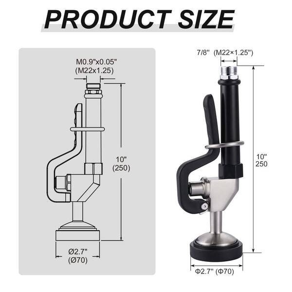 ARCORA 1.42 GPM Pre Rinse Sprayer Commercial Sink Sprayer Replacement ...