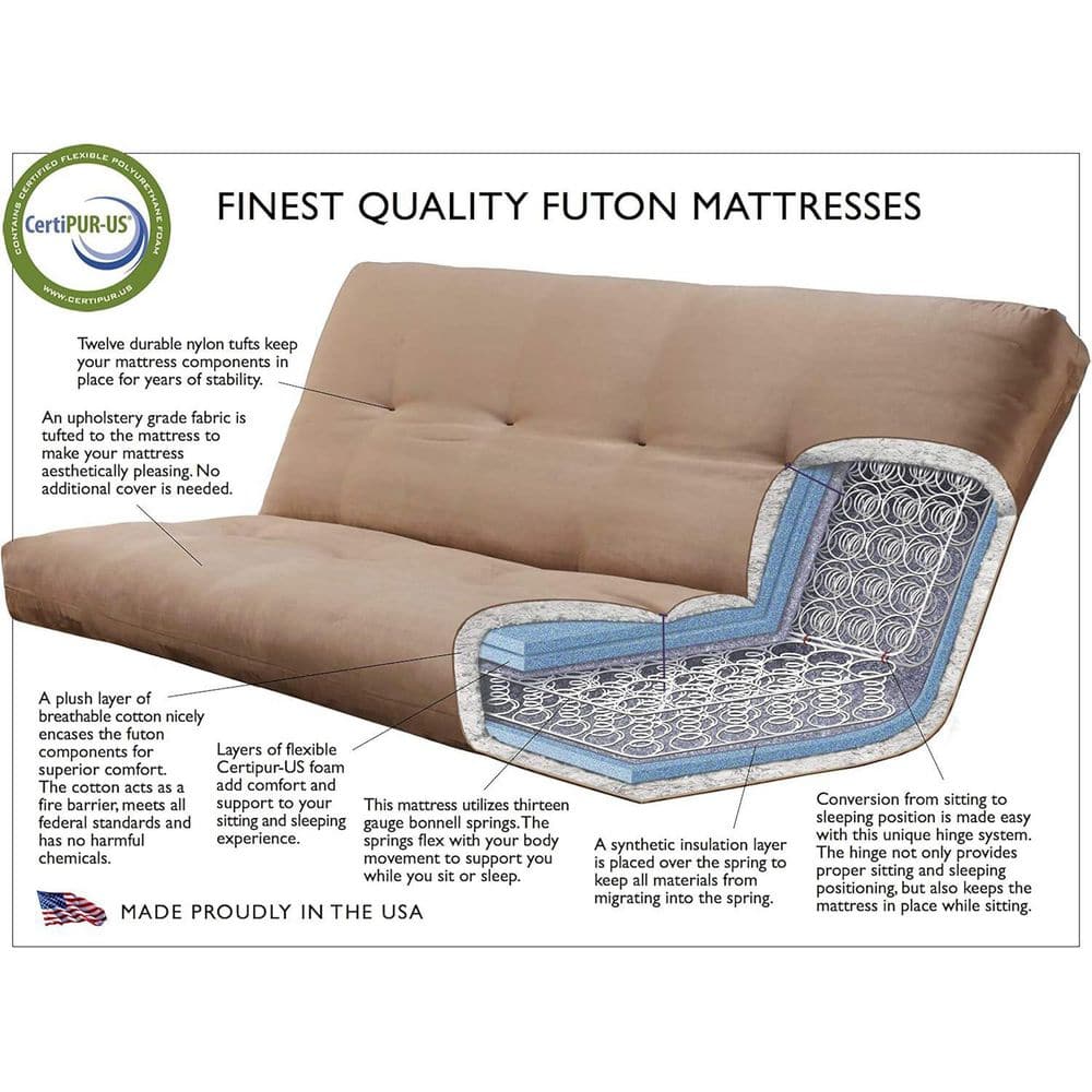 HOME IMPORTS EMPORIUM 85 in. Butternut/Suede Peat Polyester Upholstered ...