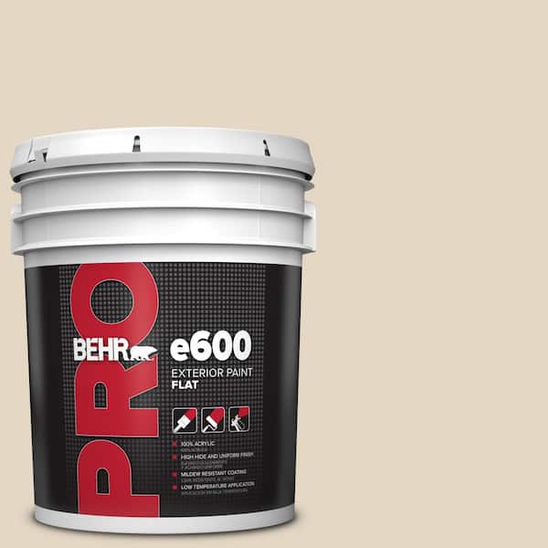 BEHR PRO 5 gal. #N270-1 High Style Beige Flat Exterior Paint PR61005 ...