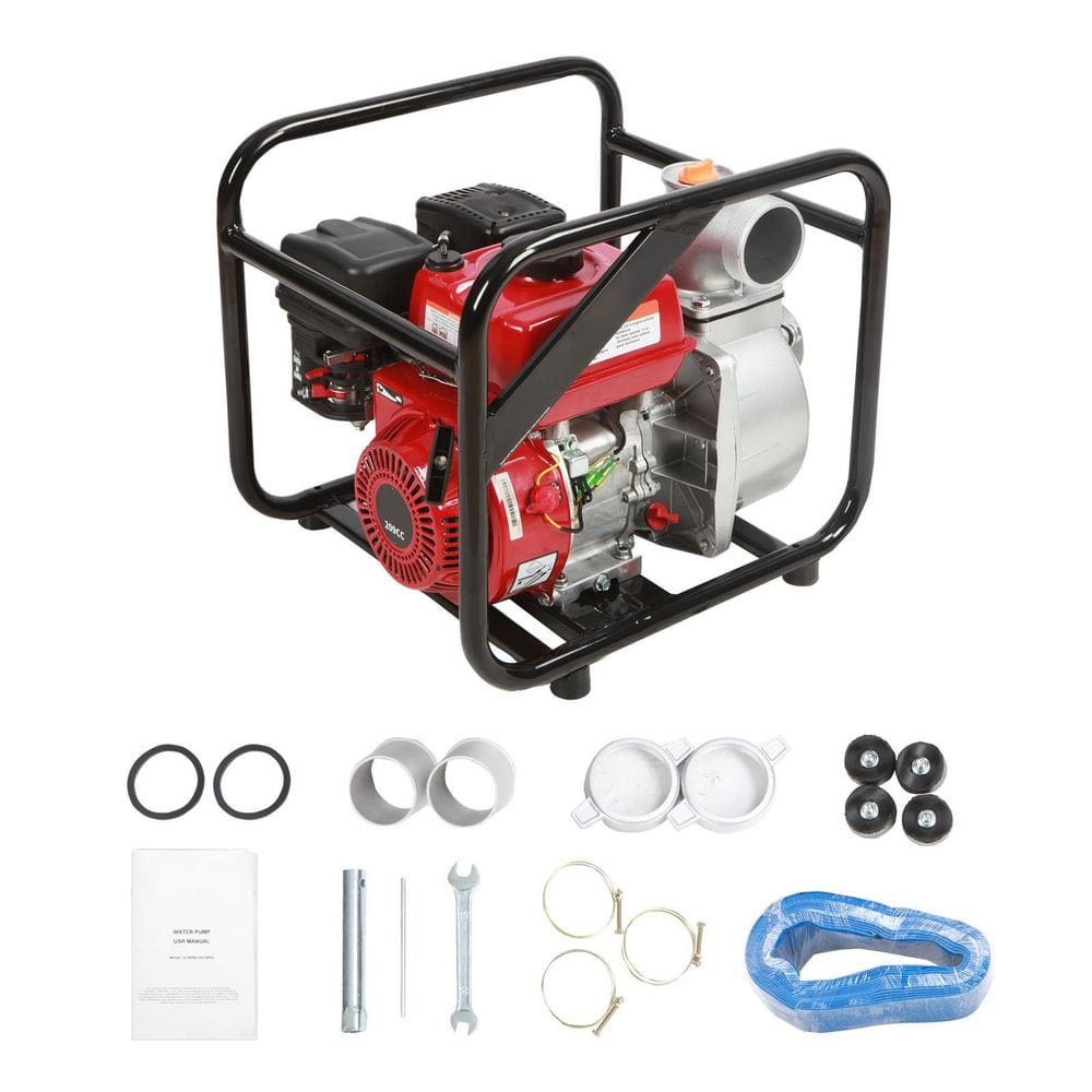 SKYSHALO Gasoline Engine Water Pump, 3in, 7HP 265 GPM, 142ft. 22ft ...