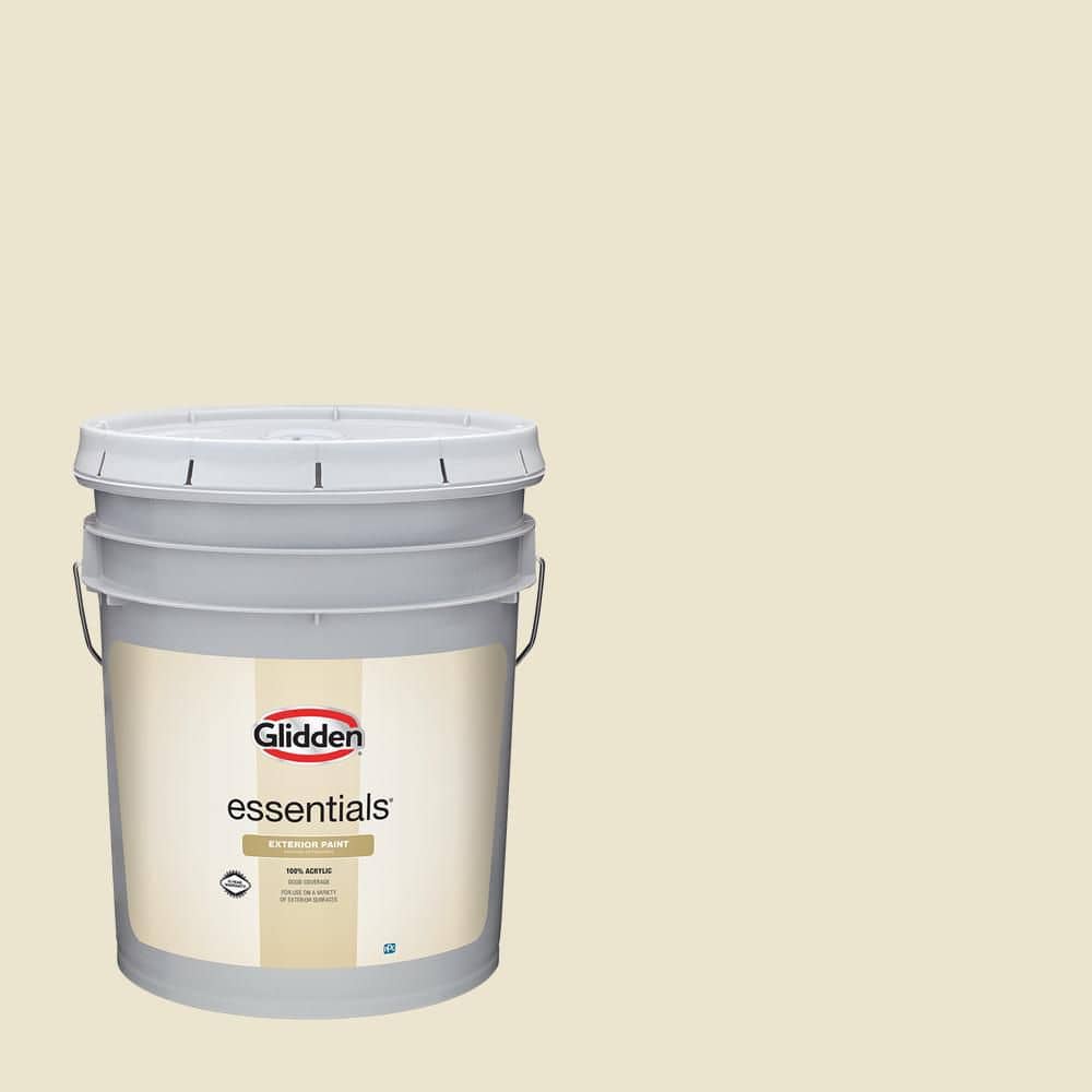 Glidden Essentials 5 gal. PPG1104-2 Abbey White Satin Exterior Paint ...