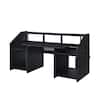 HomeRoots 71 in. Rectangular Black Manufactured Wood Computer Desk ...