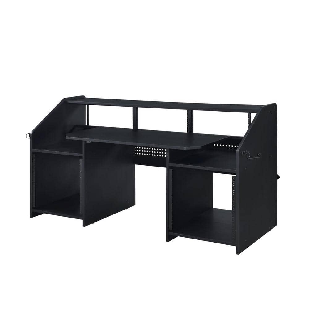 HomeRoots 71 in. Rectangular Black Manufactured Wood Computer Desk ...