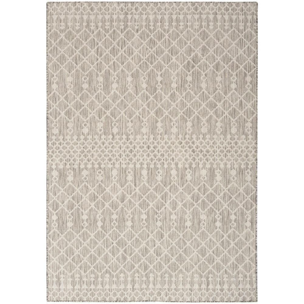 Nourison Positano Light Grey 6 ft. x 9 ft. Moroccan Contemporary Area ...