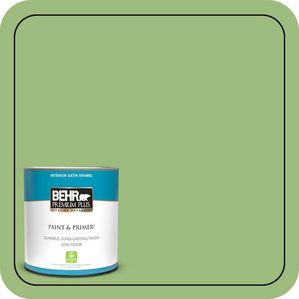 BEHR PREMIUM PLUS 1 qt. #P380-5 Gleeful Satin Enamel Low Odor Interior ...
