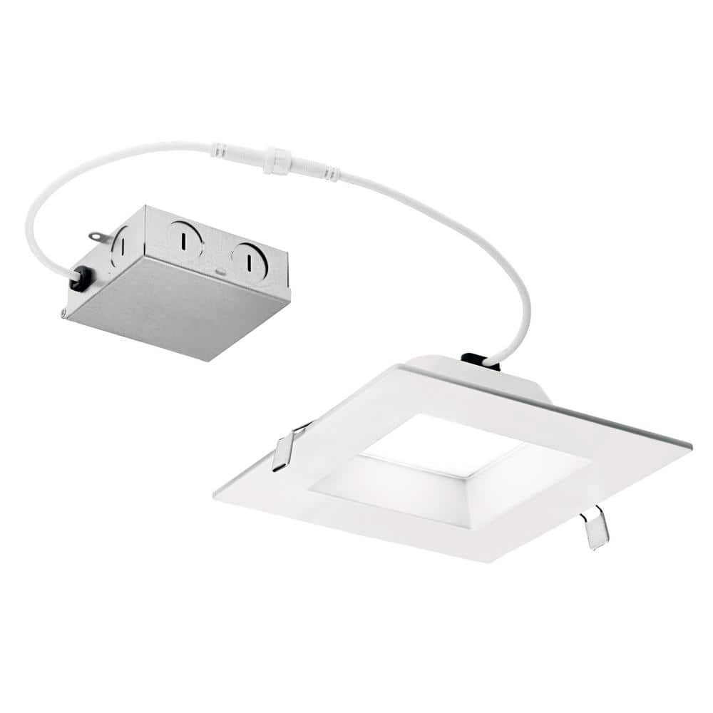 KICHLER Direct-to-Ceiling Integrated LED 6 in. Square Canless Recessed ...