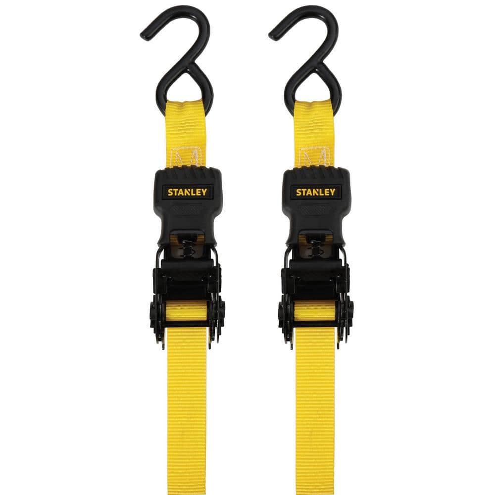 Stanley 1 in. x 12 ft. / 1500 lbs. Break Strength Ratchet Straps (2 ...