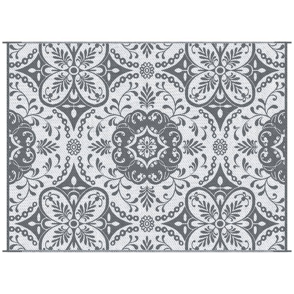 COOLSHARK 9 ft. x 12 ft. Waterproof Outdoor Patio Rug Indoor Large ...