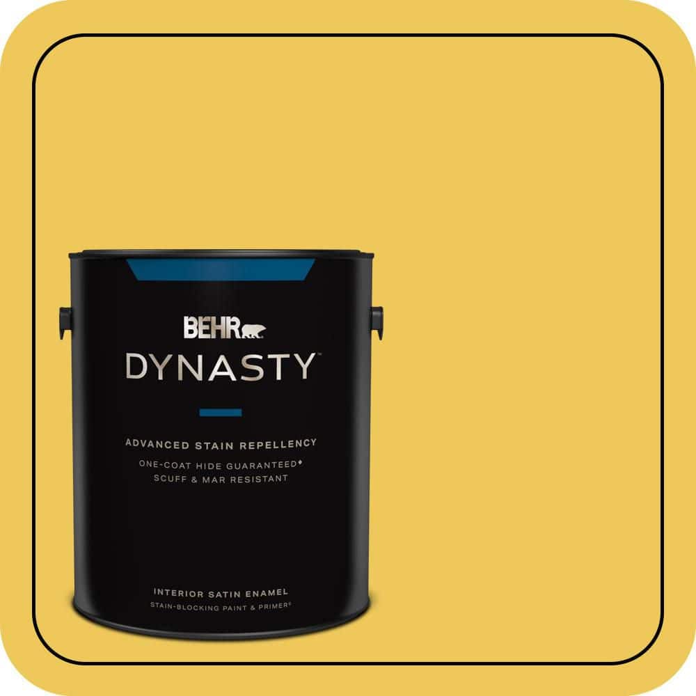 BEHR DYNASTY 1 gal. #390B-6 Citrus Zest Satin Enamel Interior Stain ...