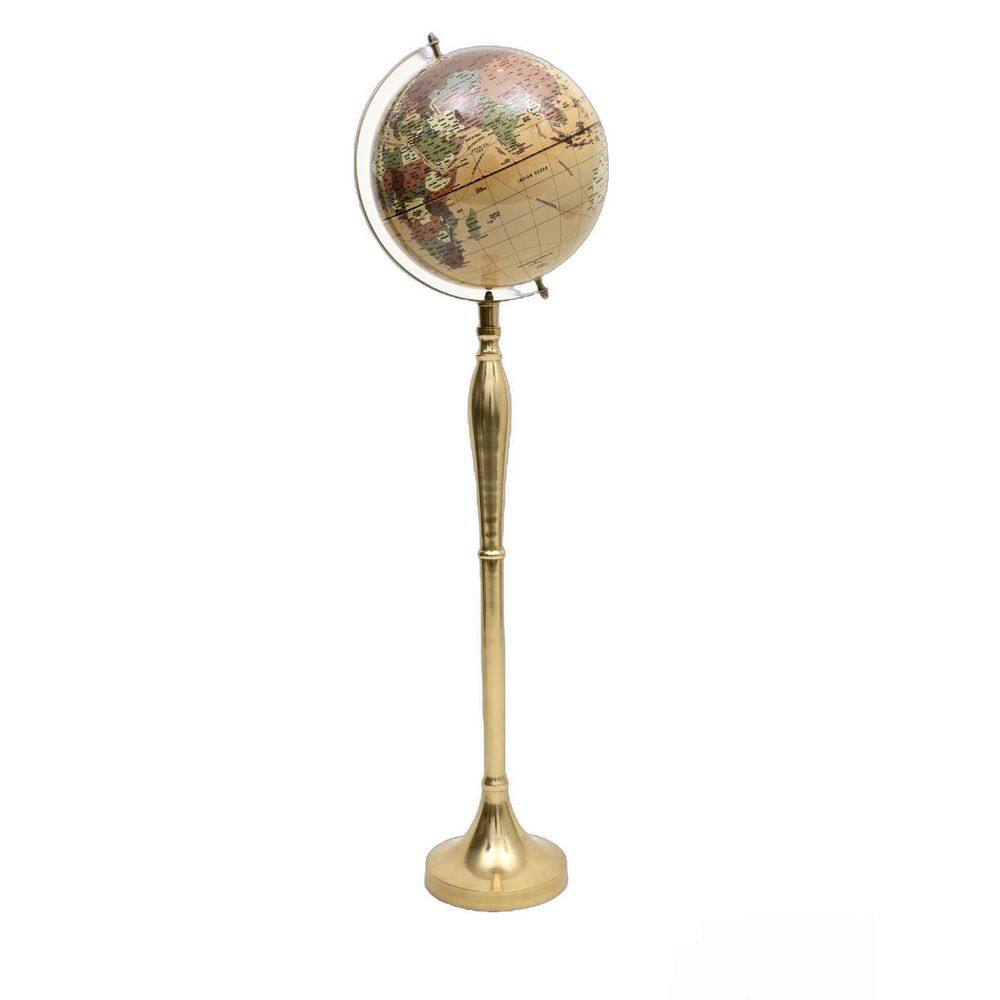 Hot Seller Floor Gold 44 in. x 12 in. Detailed Mapping Globe with long ...