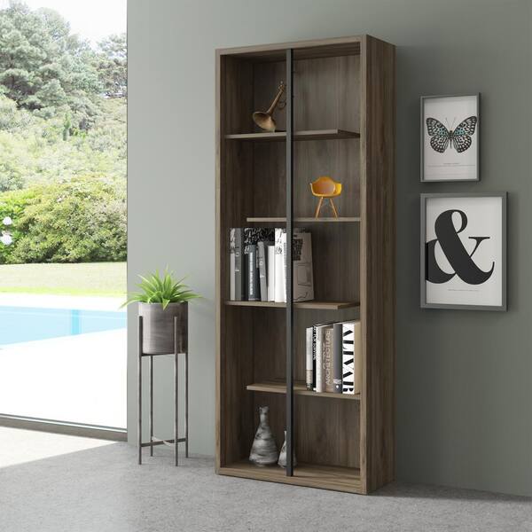 Techni Mobili Standard 5 Tier Wooden Bookcase Walnut