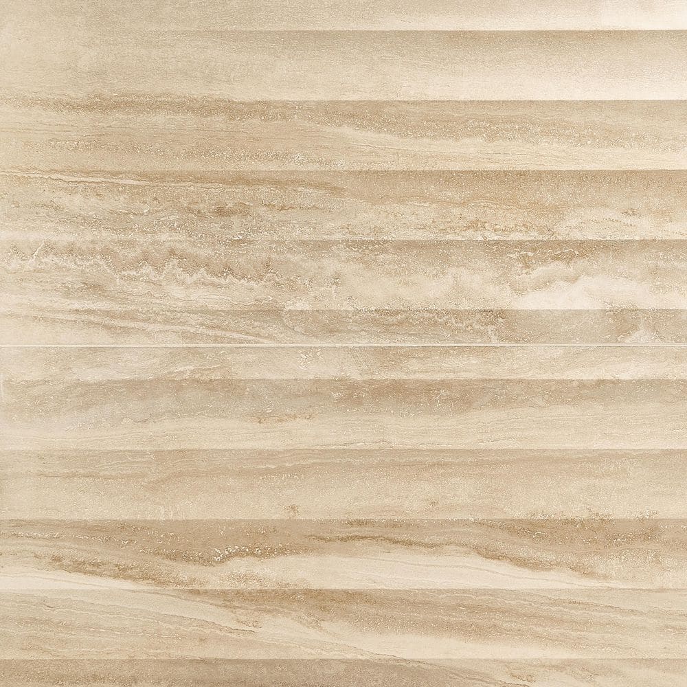 Ivy Hill Tile Auramar Waves Travertino Beige 23.62 in. x 47.24 in. 3D ...