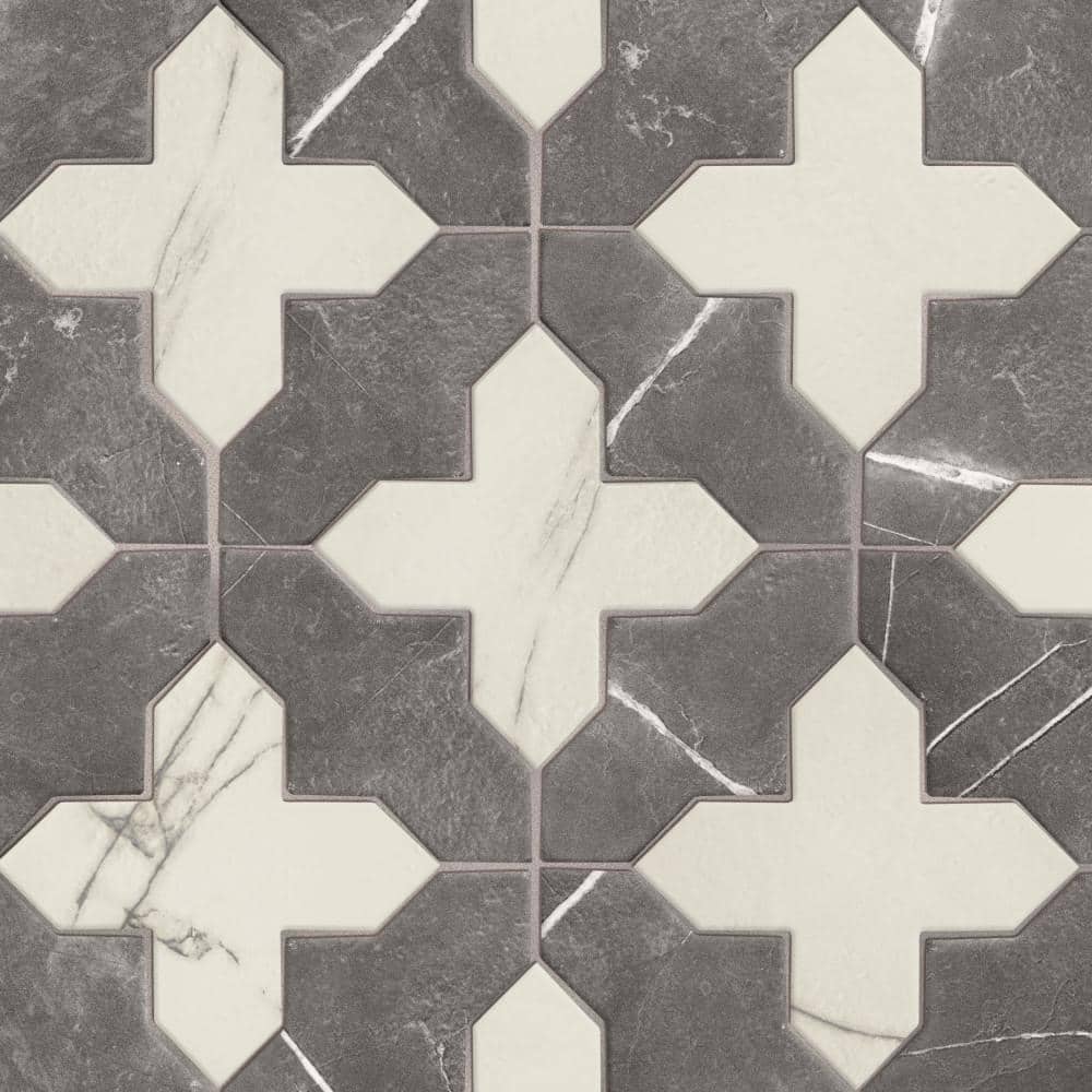 Merola Tile Istanbul Squire Shield Night with Day Cross 6 in. x 8-3/8 ...