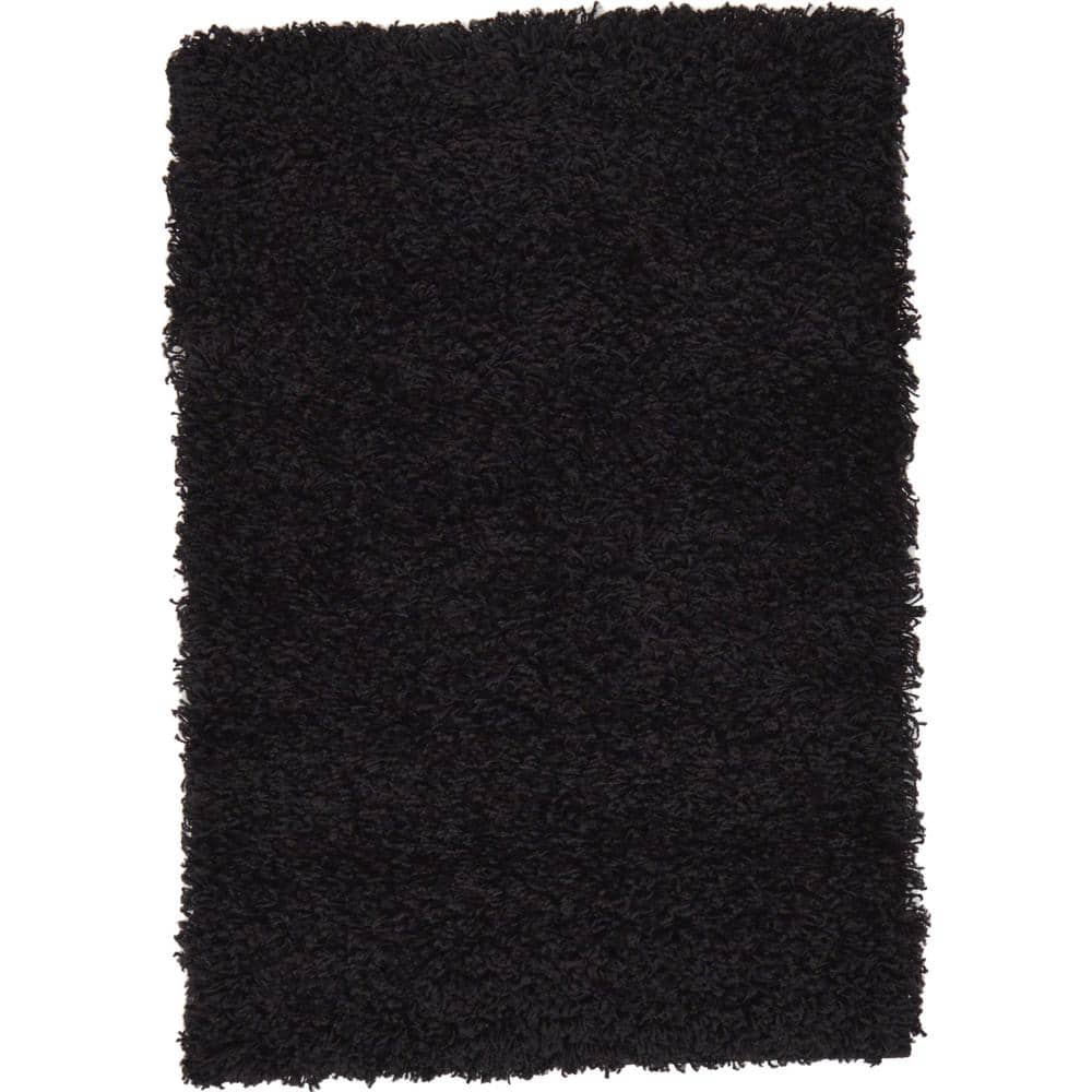 Unique Loom Solid Shag Jet Black 2' 2 x 3' 0 Area Rug 3127956 - The ...