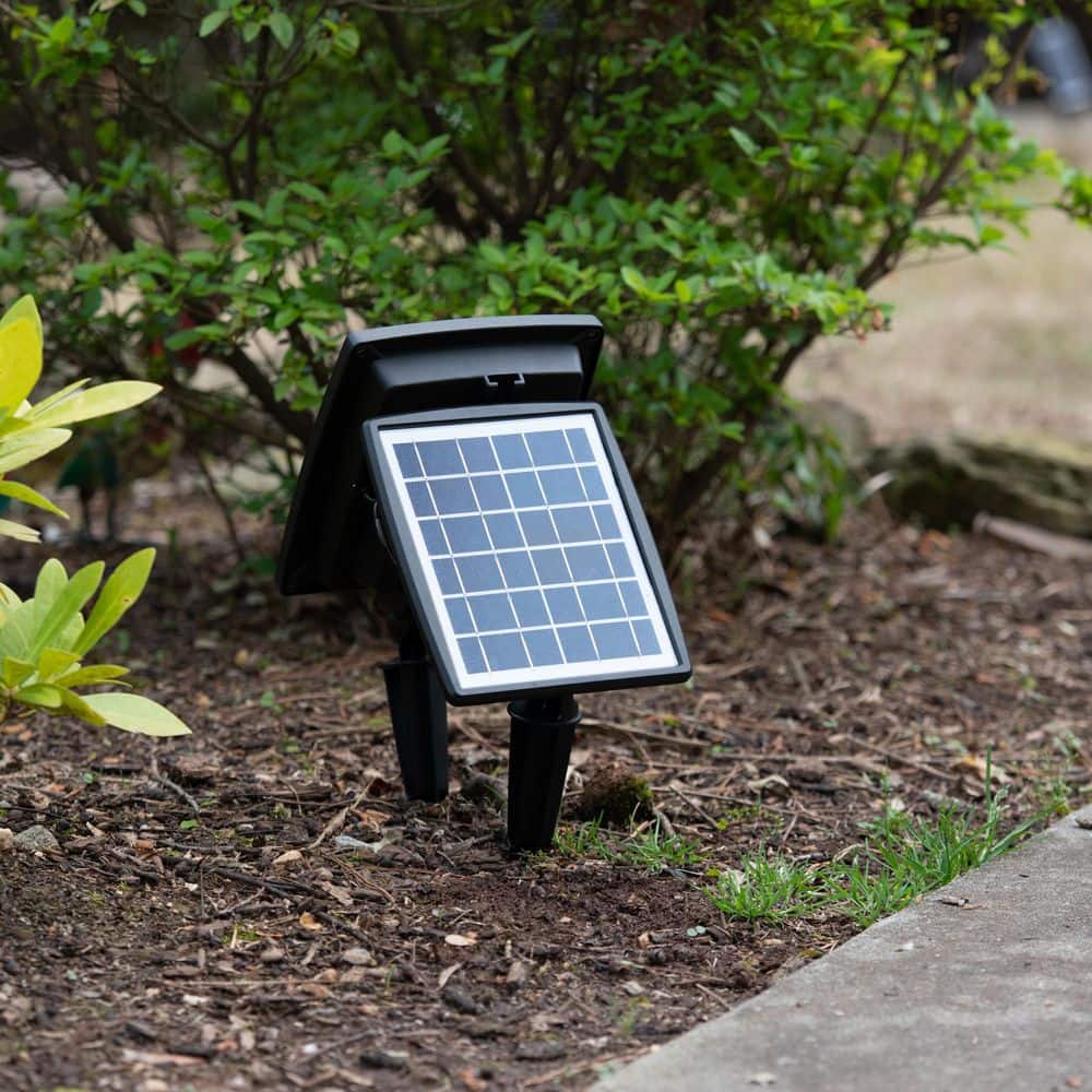 GAMA SONIC 250 Lumens Black Solar Powered Dual Color Integrated LED ...