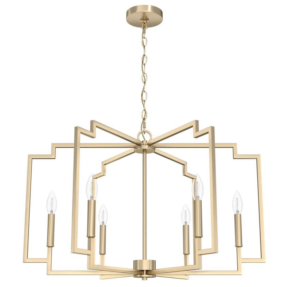 Hunter Zoanne 6-Light Alturas Gold Geometric Chandelier 19570 - The ...
