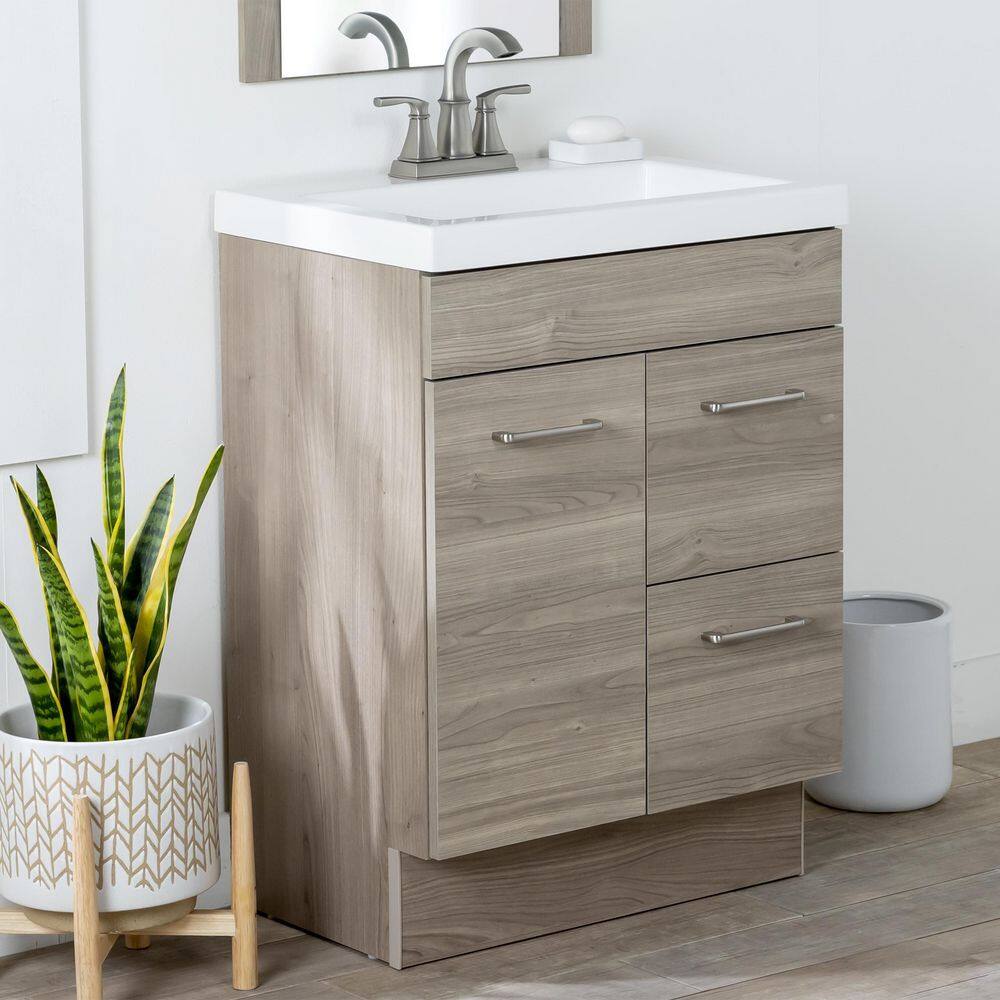 Reviews for Glacier Bay Jayli 25 in. Single Sink Forest Elm Bath Vanity ...