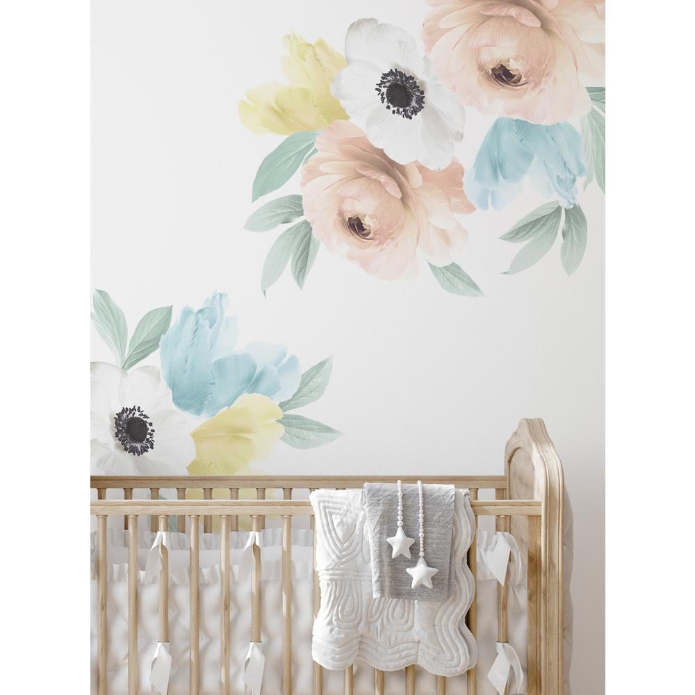 Floral Pastel Vinyl Wall Sticker W5030-Vinyl-Pastel - The Home Depot