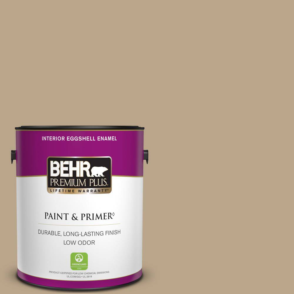 BEHR PREMIUM PLUS 1 gal. #710D-4 Harvest Brown Eggshell Enamel Low Odor ...