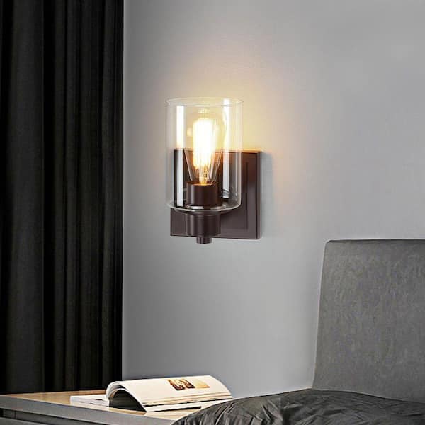 pasentel 5.9 in. Clear Glass Cylindrical Wall Shade Pendant Shade with ...
