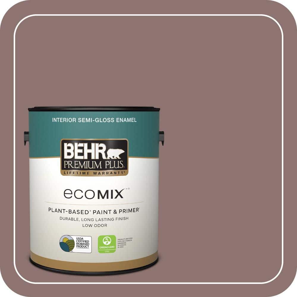 BEHR PREMIUM PLUS 1 gal. #720B-5 Bitter Briar Semi-Gloss Enamel EcoMix ...