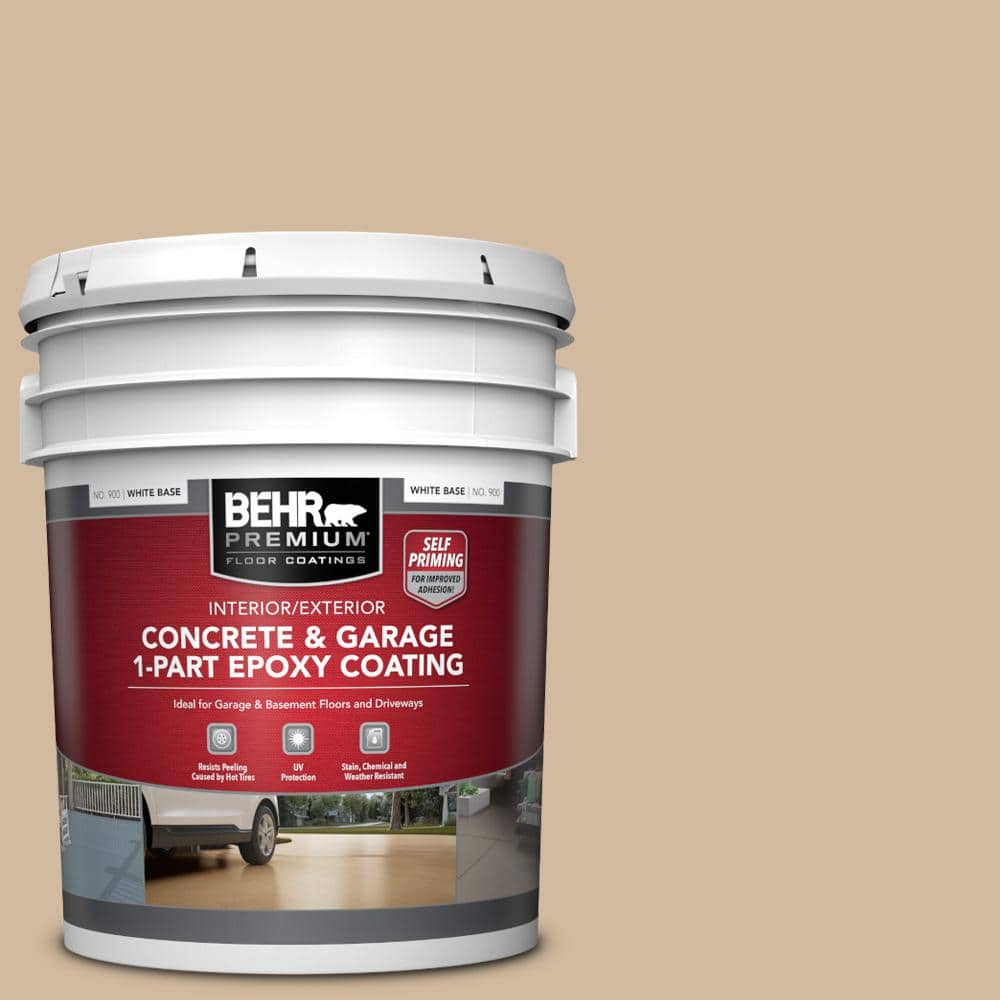 BEHR PREMIUM 5 gal. #S280-3 Practical Tan Self-Priming 1-Part Epoxy ...