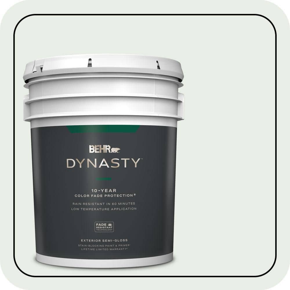 BEHR DYNASTY 5 gal. #700E-1 Dew Drop Semi-Gloss Exterior Stain-Blocking ...