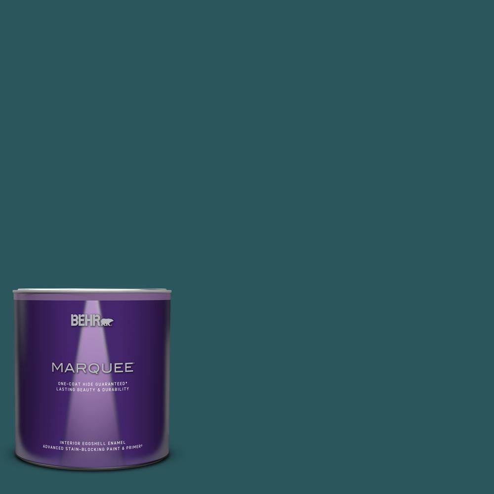 BEHR MARQUEE 1 qt. #MQ6-01 Ocean Abyss One-Coat Hide Eggshell Enamel ...