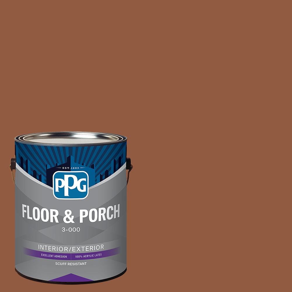 PPG 1 gal. PPG1068-7 Spiced Cider Satin Interior/Exterior Floor and ...