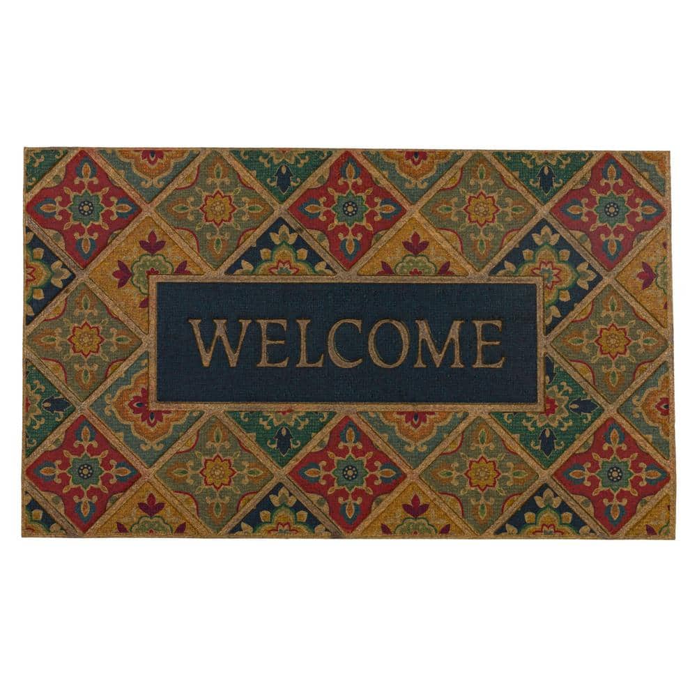 Mohawk Home Tile Garden Welcome Mutli 18 in. x 30 in. Door Mat 727208 ...