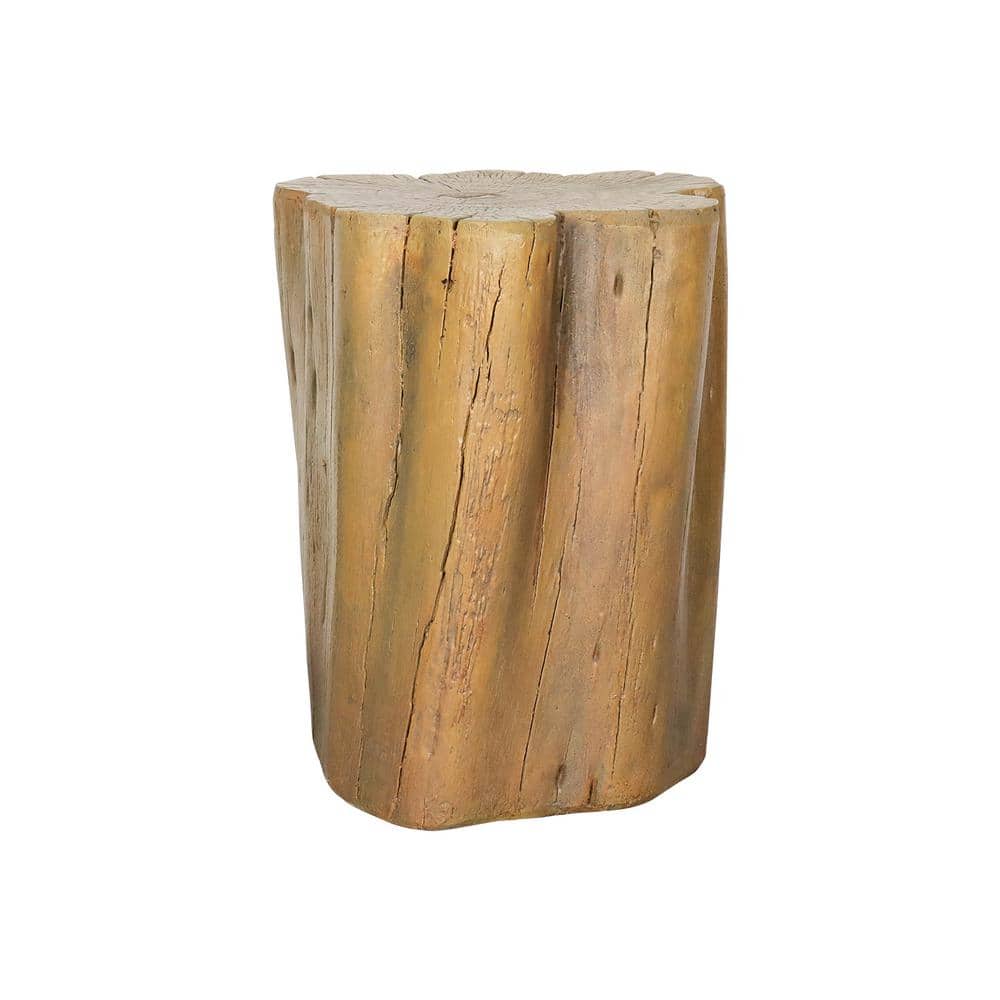 Watnature Concrete Faux Wood Stump - 17.9"H Outdoor Side Table Statues ...