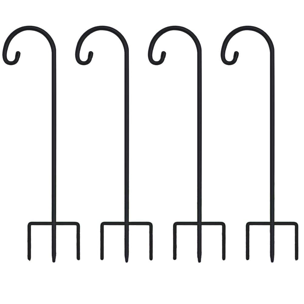 Cubilan 4 Pack 32 in. Adjustable Shepherd's Hooks with 3-Prong Base for ...