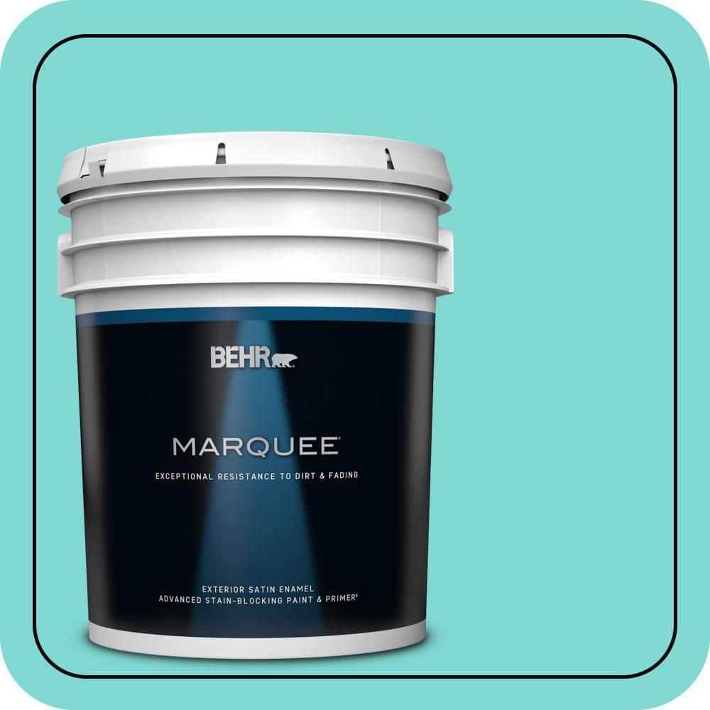BEHR MARQUEE 5 gal. #MQ4-22 Key Largo Satin Enamel Exterior Paint ...