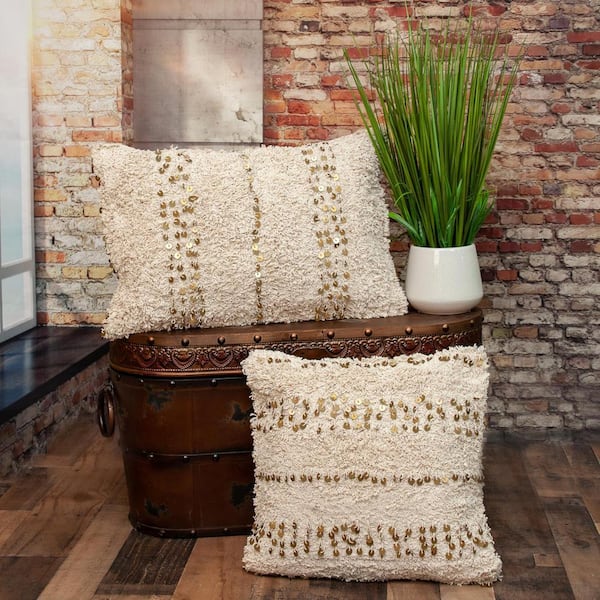 PARKLAND COLLECTION Acacia 20 X 20 Transitional Beige Throw Pillow ...
