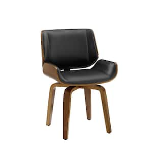 Art Leon Iya Brown Faux Leather Swivel Side Chair with Wood Frame CC052 ...