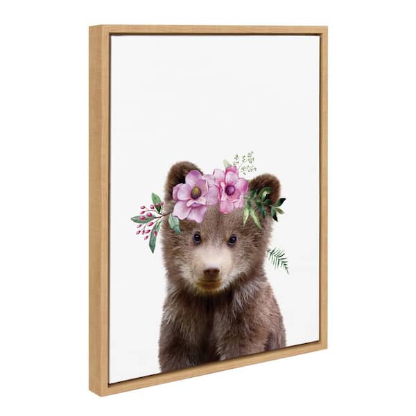 Kate and Laurel Sylvie Flower Crown Bear Framed Canvas by Amy Peterson ...