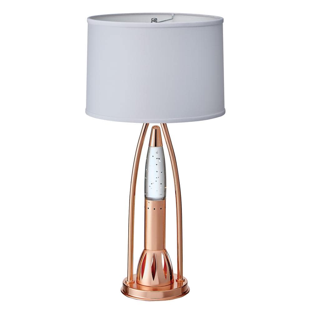 EVERGLADE HOME Erding 30 in. Satin Copper Table Lamp with Glass Tube ...