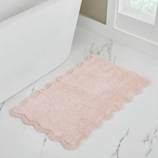 VCNY Home Scallop Cotton Bath Rug, 20" x 32" 1SP-RUG-2032-IN-BLUSH ...