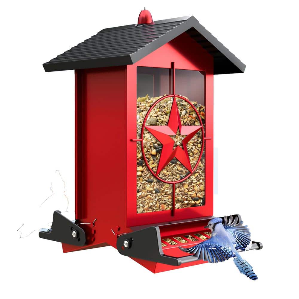 Misopily Unique Red Aluminum Squirrel Guard Hanging Multiple Bird ...