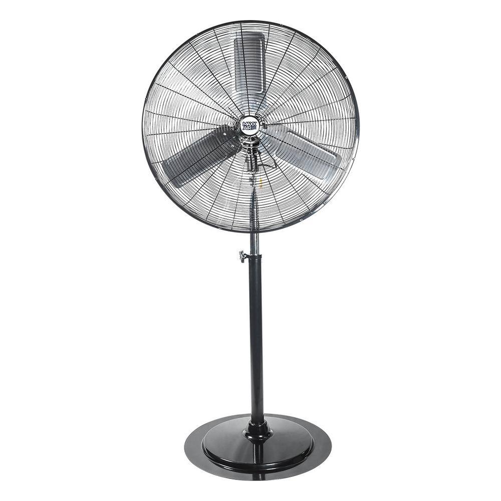 Maxx Air 30 in. 3-Speed Adjustable-Height Oscillating Pedestal Fan in ...