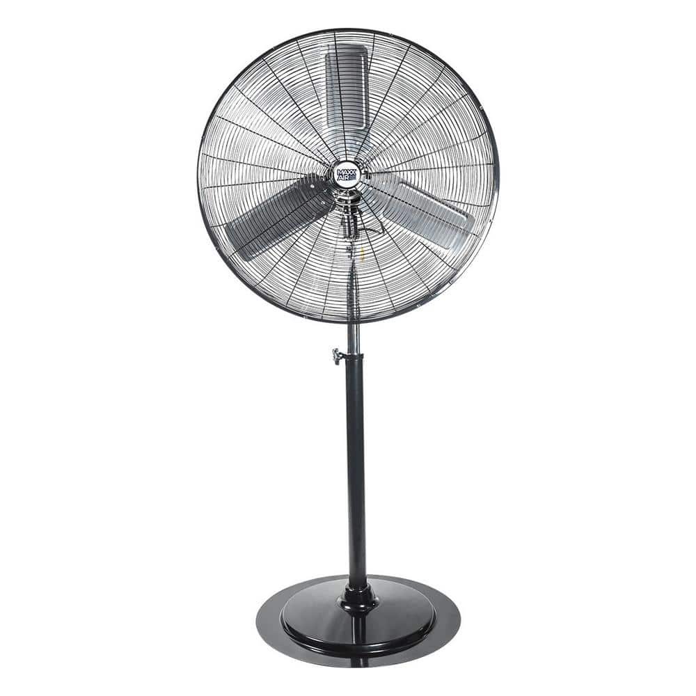 Maxx Air 30 in. 3-Speed Adjustable-Height Oscillating Pedestal Fan in ...